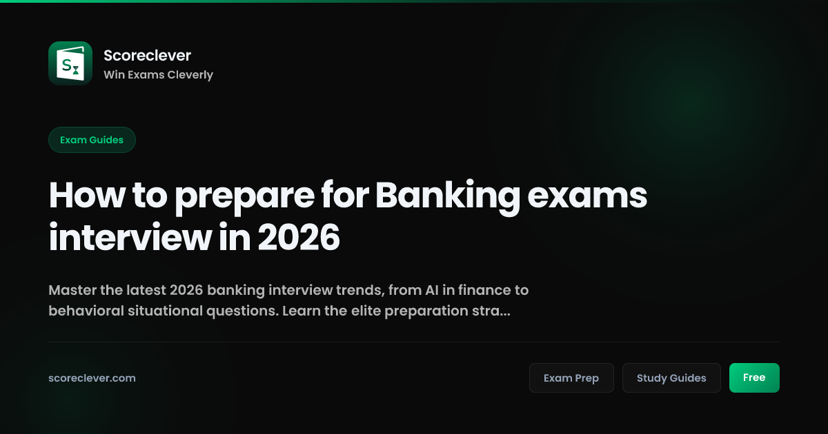 How to prepare for Banking exams interview in 2026 - Scoreclever Blog 2026
